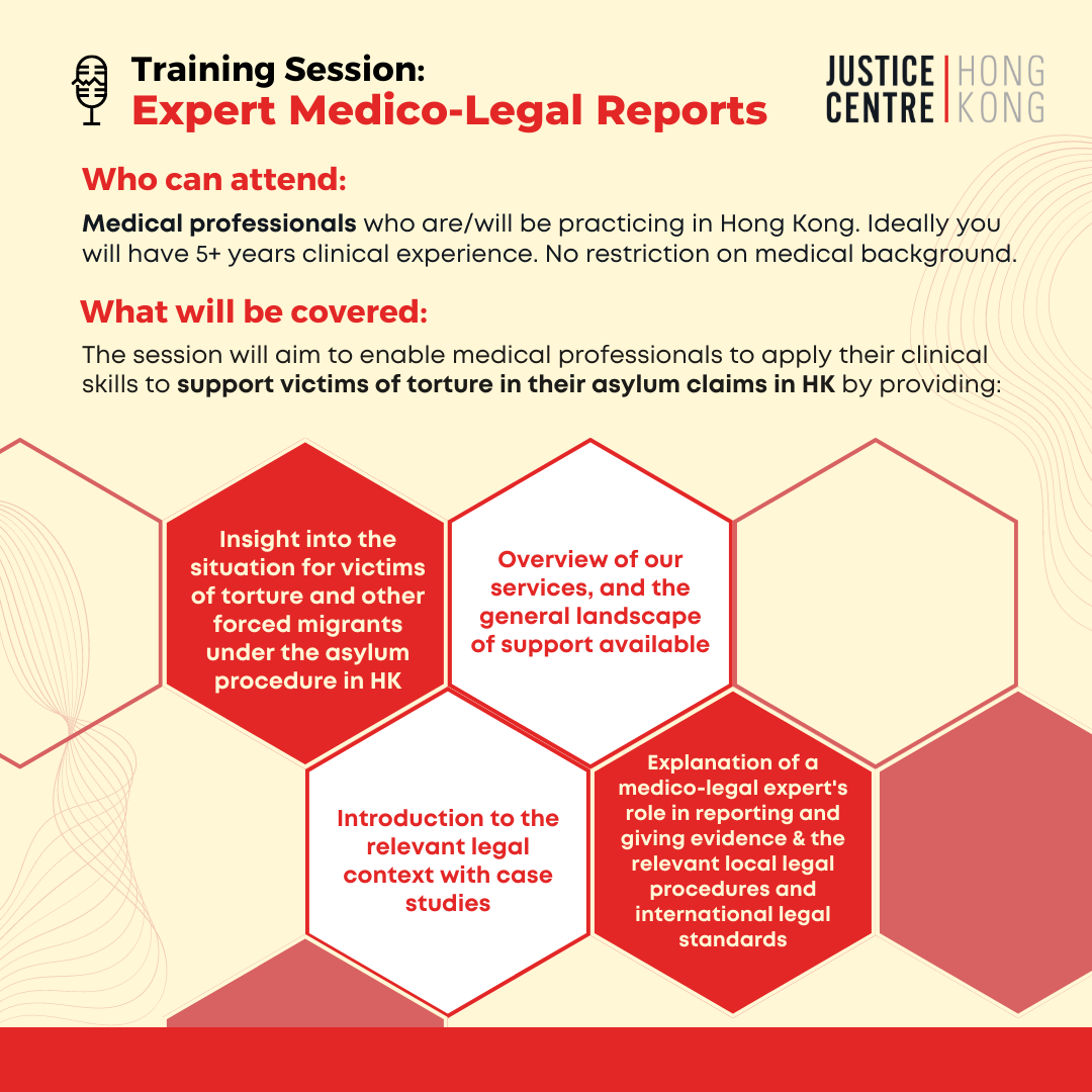 Medico-Legal Report Training! - Justice Centre Hong Kong